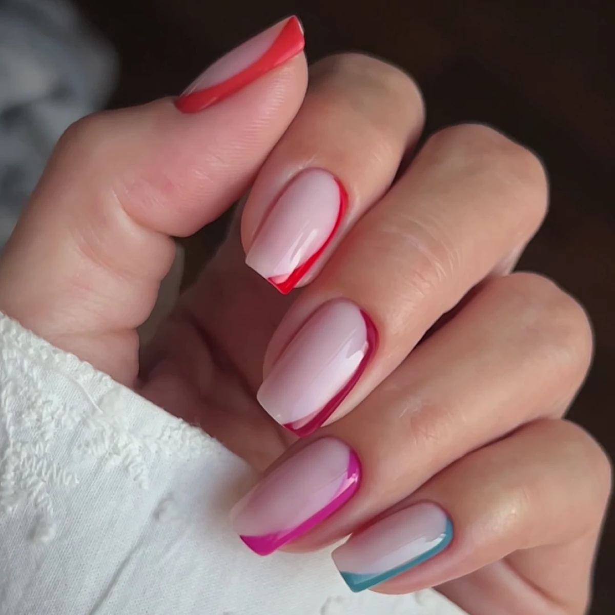 Professional hybrid nail polish manicure techniques for thin and delic ...
